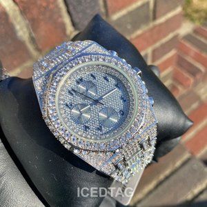 Accessories | Iced Bling Out Mens Luxury White Gold Plated Arabic Dial ...